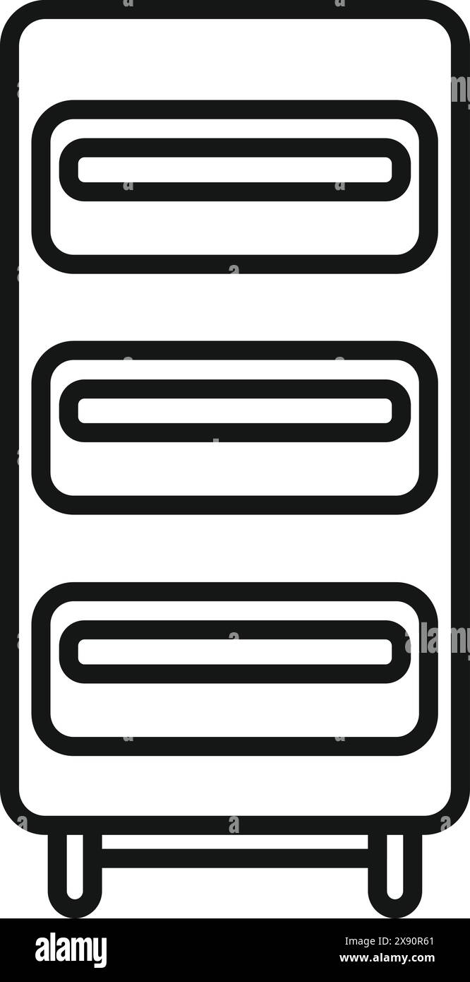 Simple, clean line drawing of a vertical drawer unit, perfect for ...