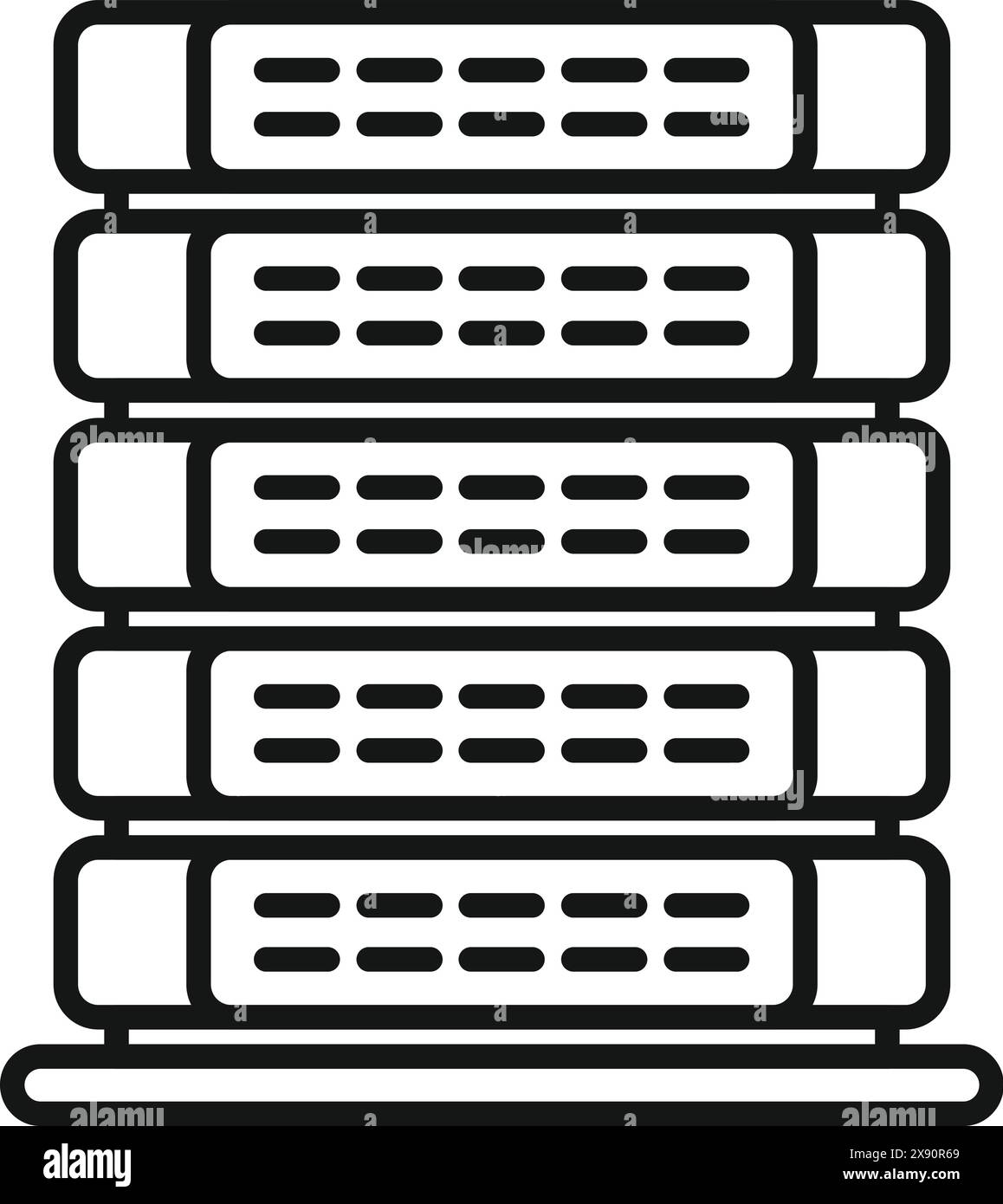 Black and white line art of a modern server rack for data storage Stock Vector Image & Art - Alamy