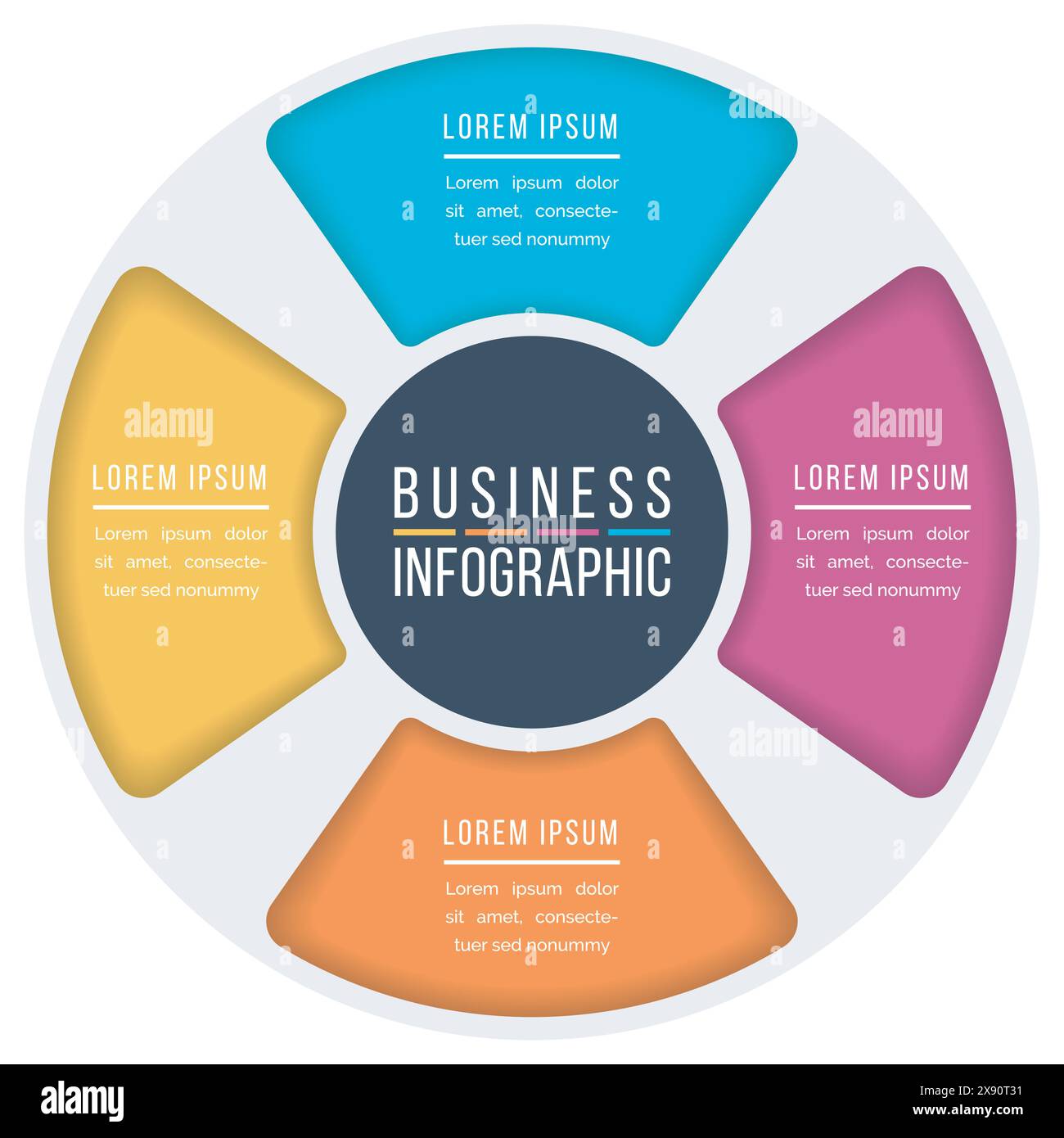 Infographic circle design 4 Steps, objects, elements or options ...
