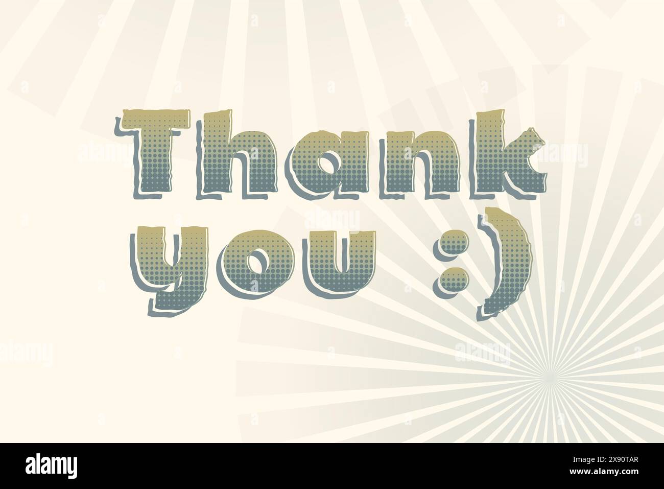 Print 3D vintage halftone Thank you poster. Collage style stencil ...