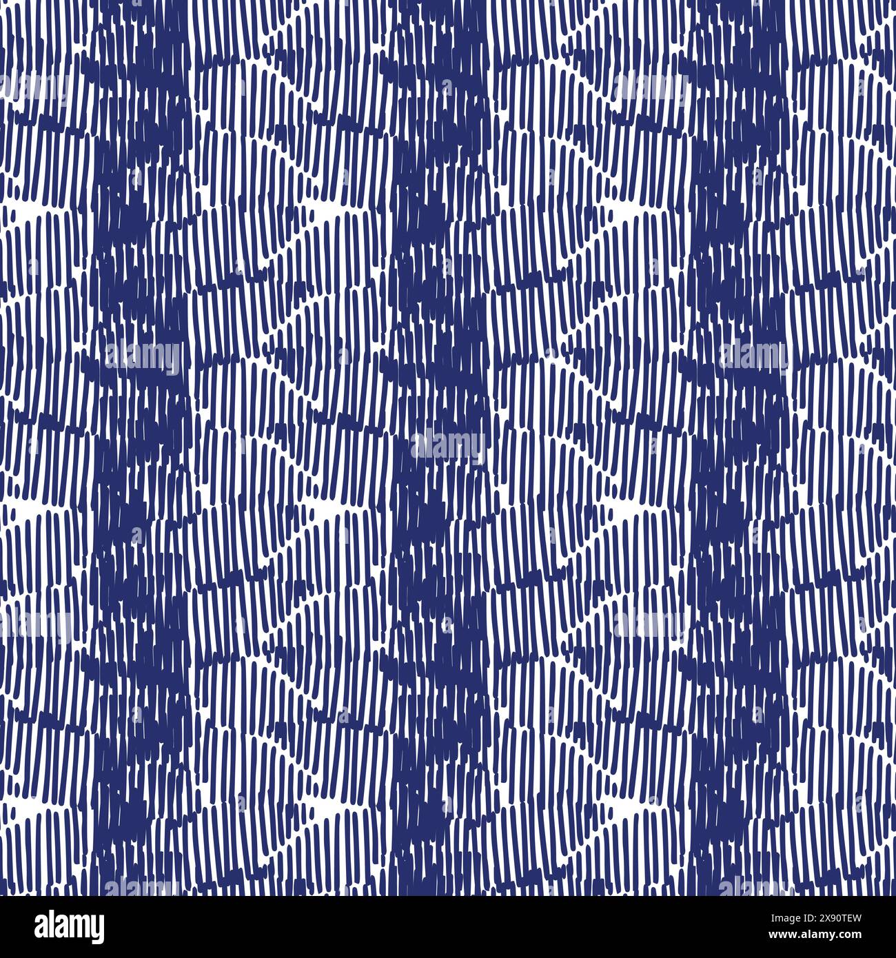 Indigo blue stitch effect abstract vector seamless pattern background ...