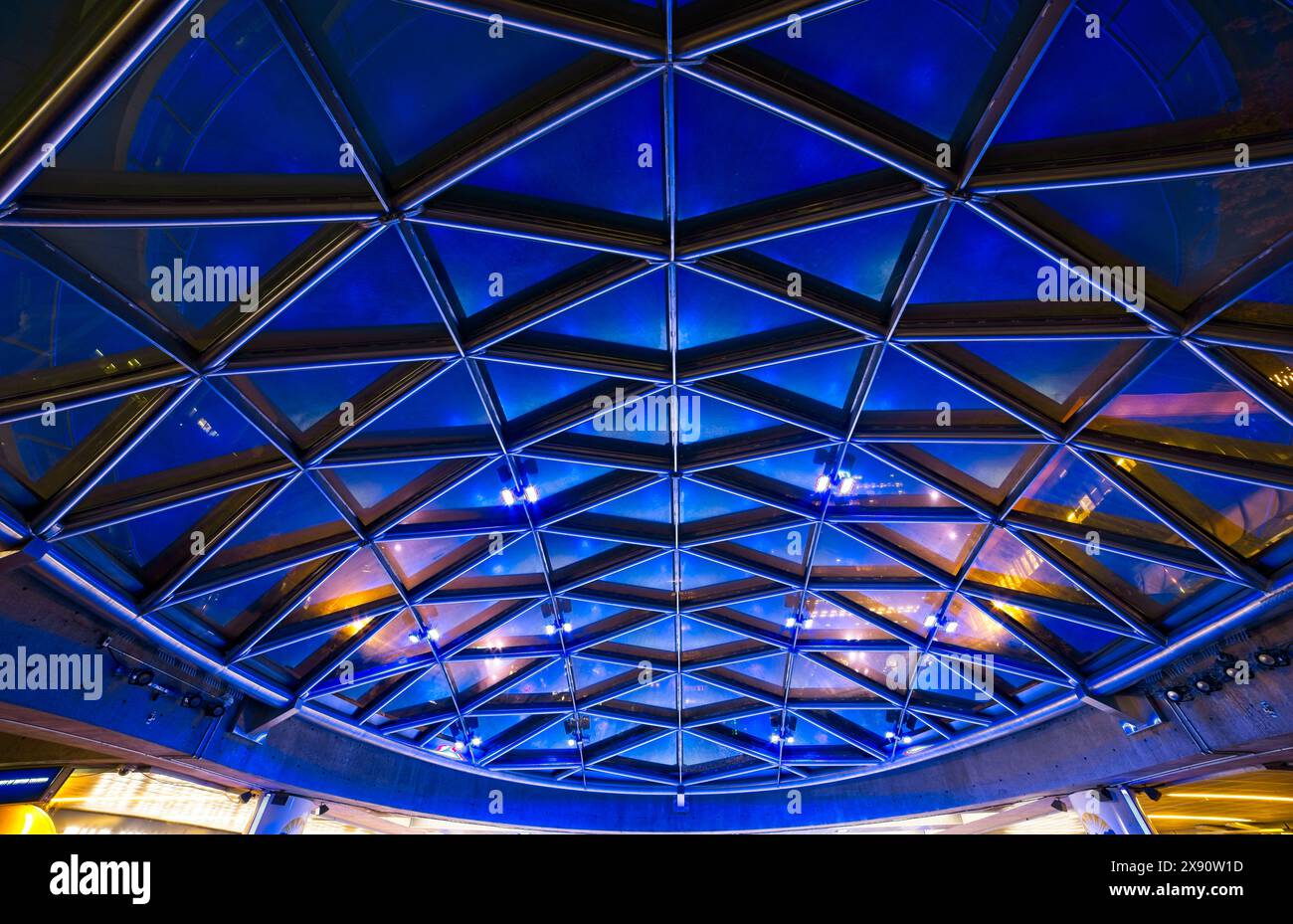 The blue ceiling of a skating rink becomes a canvas for the dazzling ...