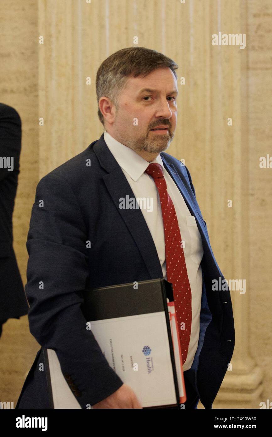 Health Minister Robin Swann in the Great Hall at Parliament Buildings ...