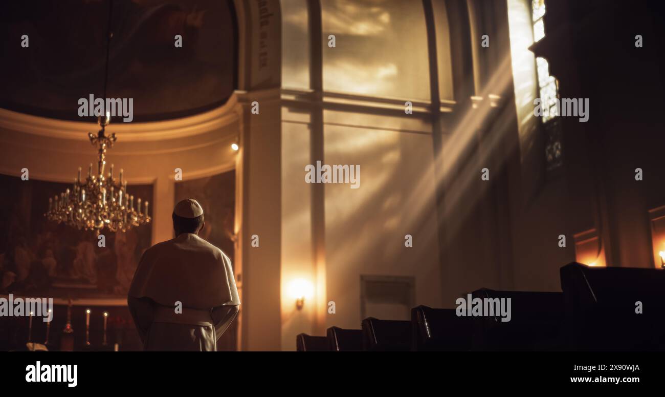 The Pope Stands at The Altar, A Figure of Reverence, Faith, Devotion ...