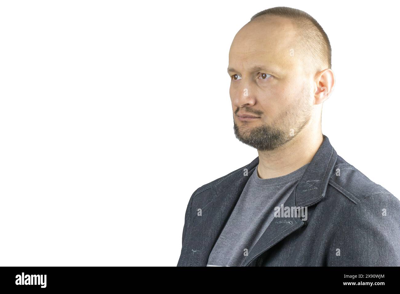 The photograph showcases a 45-year-old man with a Caucasian background ...