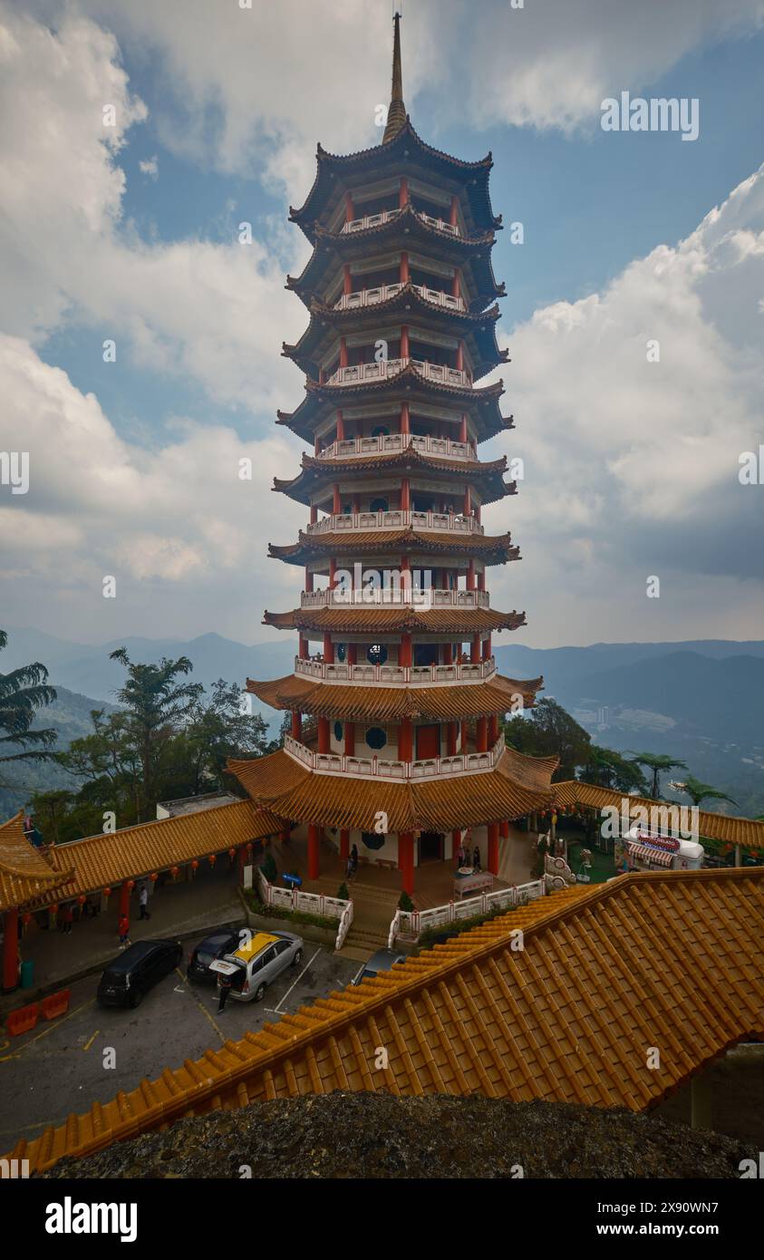 Pagoda Temple a nine-storey Pagoda decorated with many figurines of the ...