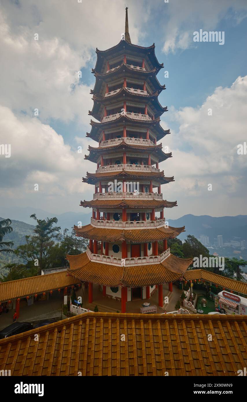 Pagoda Temple a nine-storey Pagoda decorated with many figurines of the ...