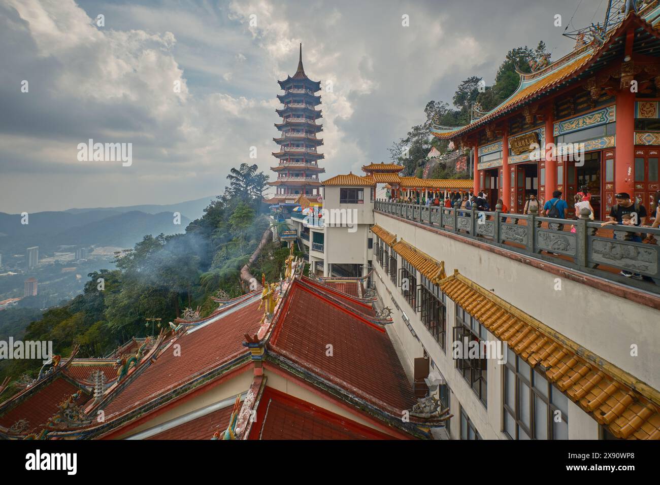 Pagoda Temple a nine-storey Pagoda decorated with many figurines of the ...