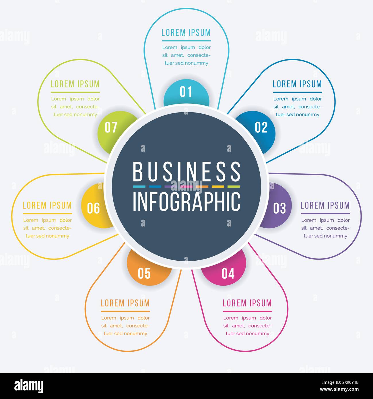Infographic design 7 steps, objects, elements or options business ...