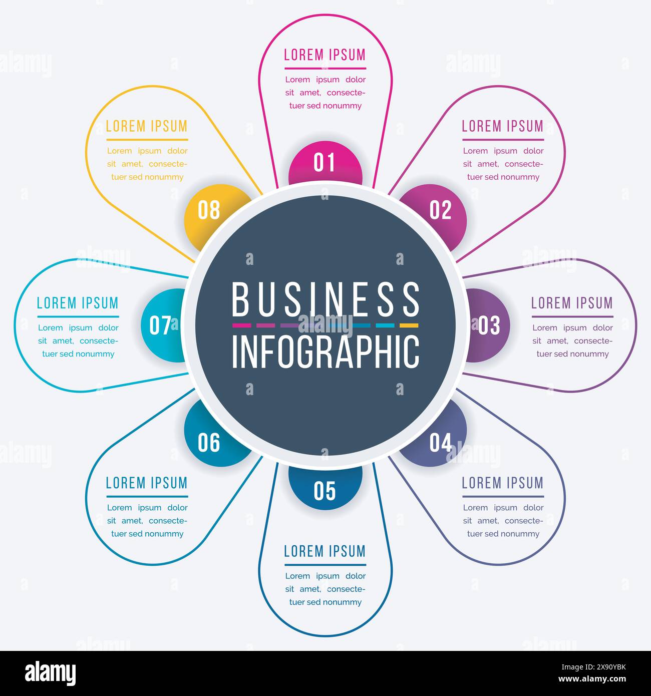 Infographic design 8 steps, objects, elements or options business ...