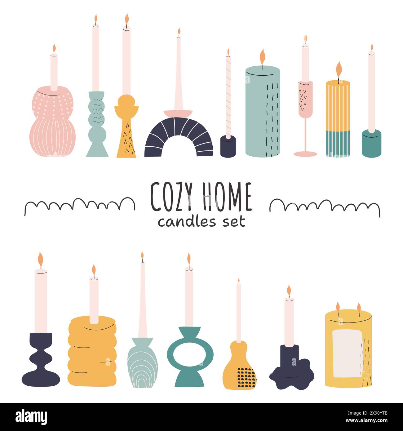 Various scented candles in Stock Vector Images - Alamy