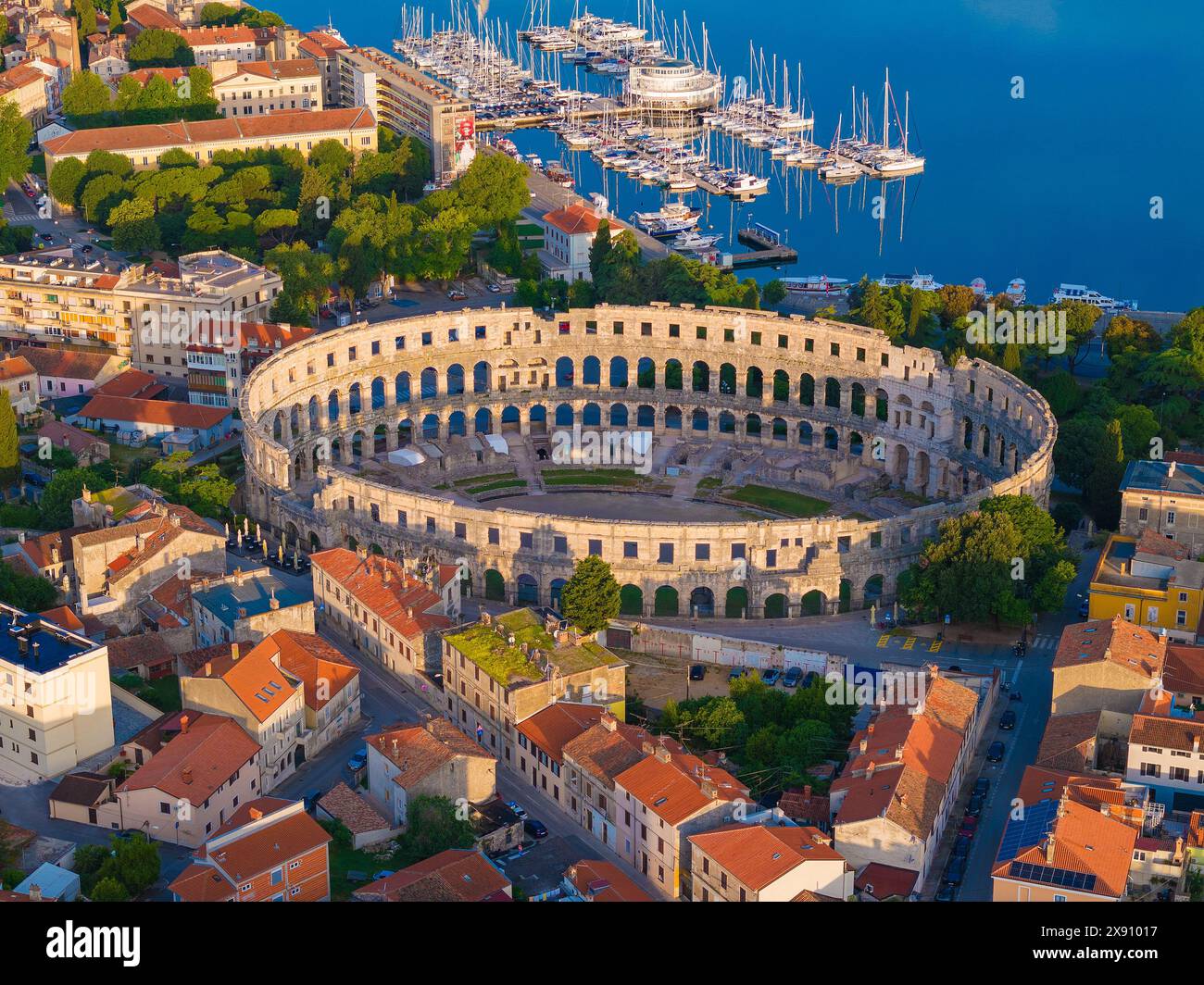 Aerial view of Arena amphitheatre, Pula City, Croatia Stock Photo - Alamy