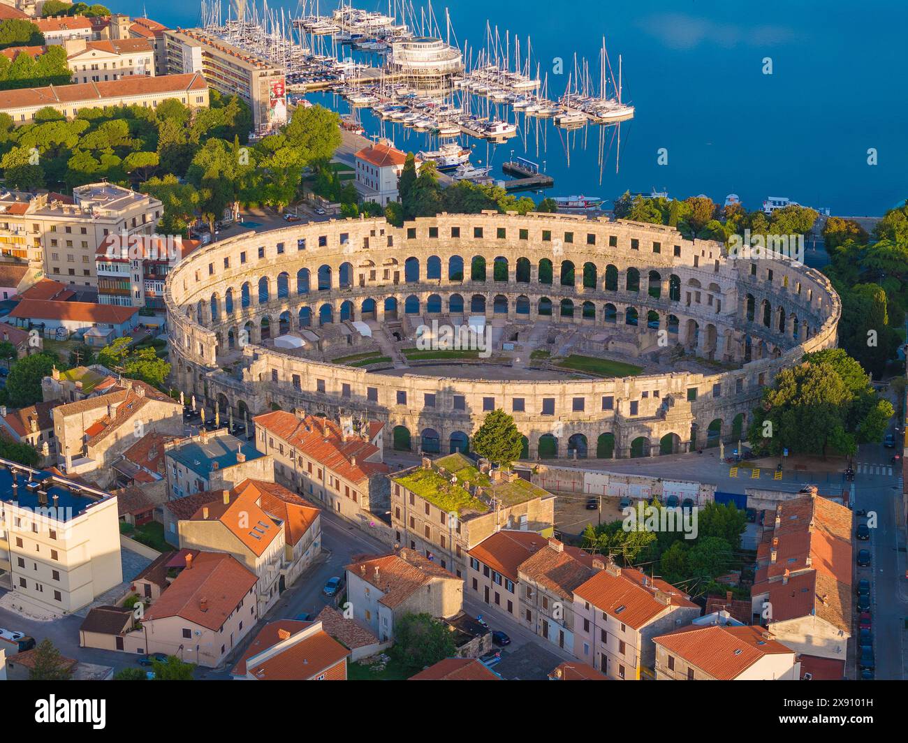 Aerial view of Arena amphitheatre, Pula City, Croatia Stock Photo - Alamy