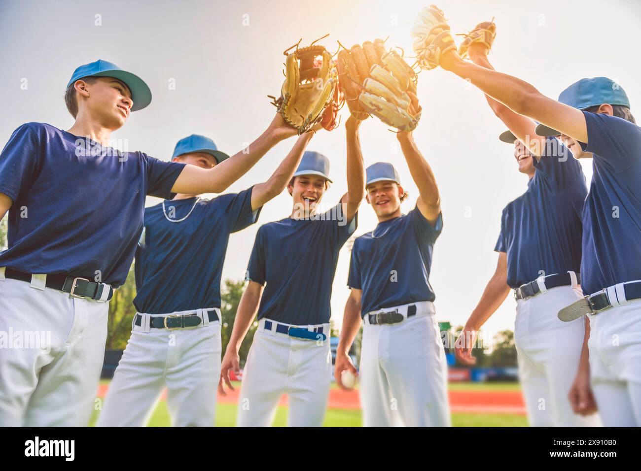 Baseball team having fun together for the victory Stock Photo - Alamy