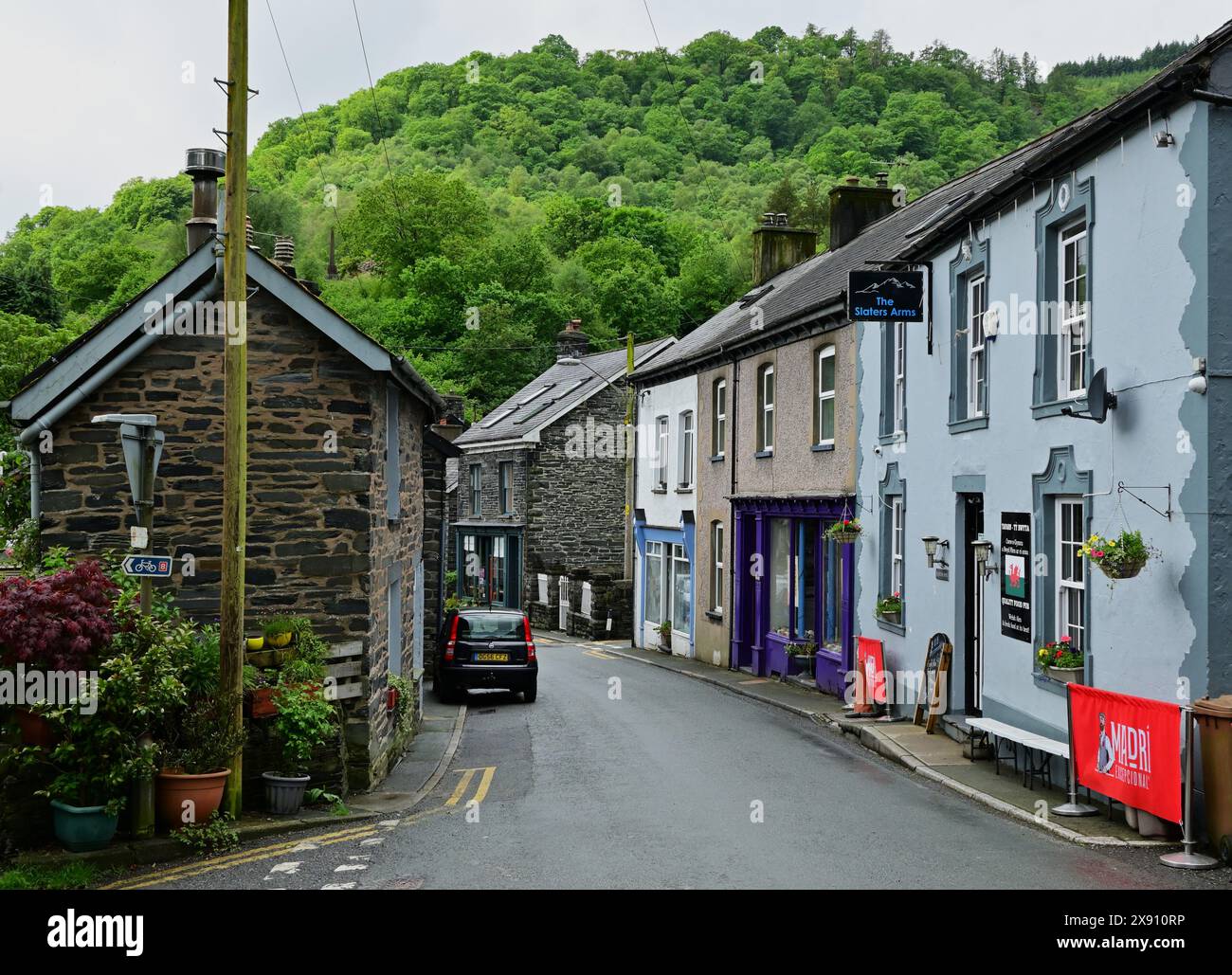 Cycle route 8 through village hi-res stock photography and images - Alamy