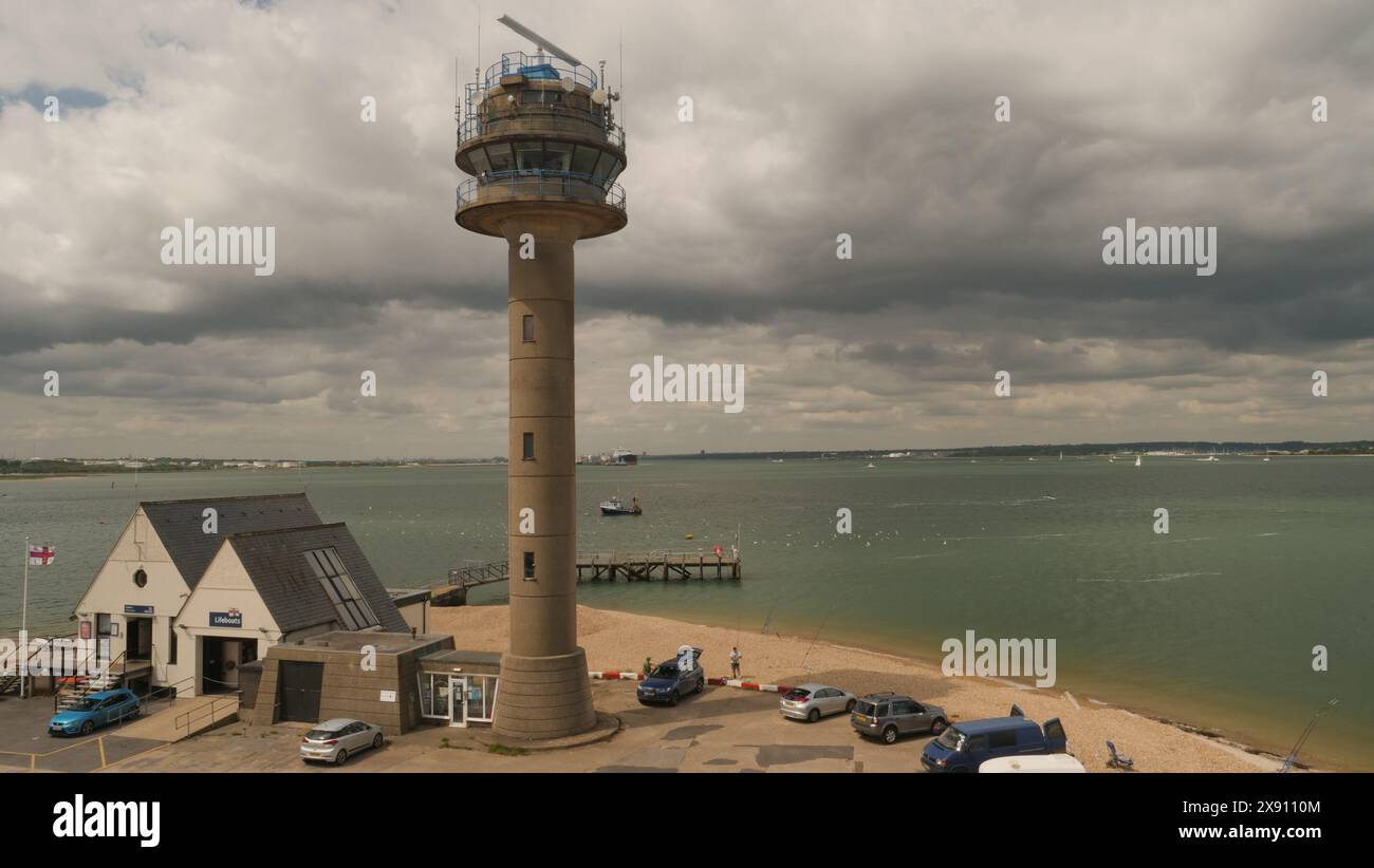 Calshot, Hampshire, UK. May 24, 2024. The RNLI and Calshot Tower look ...