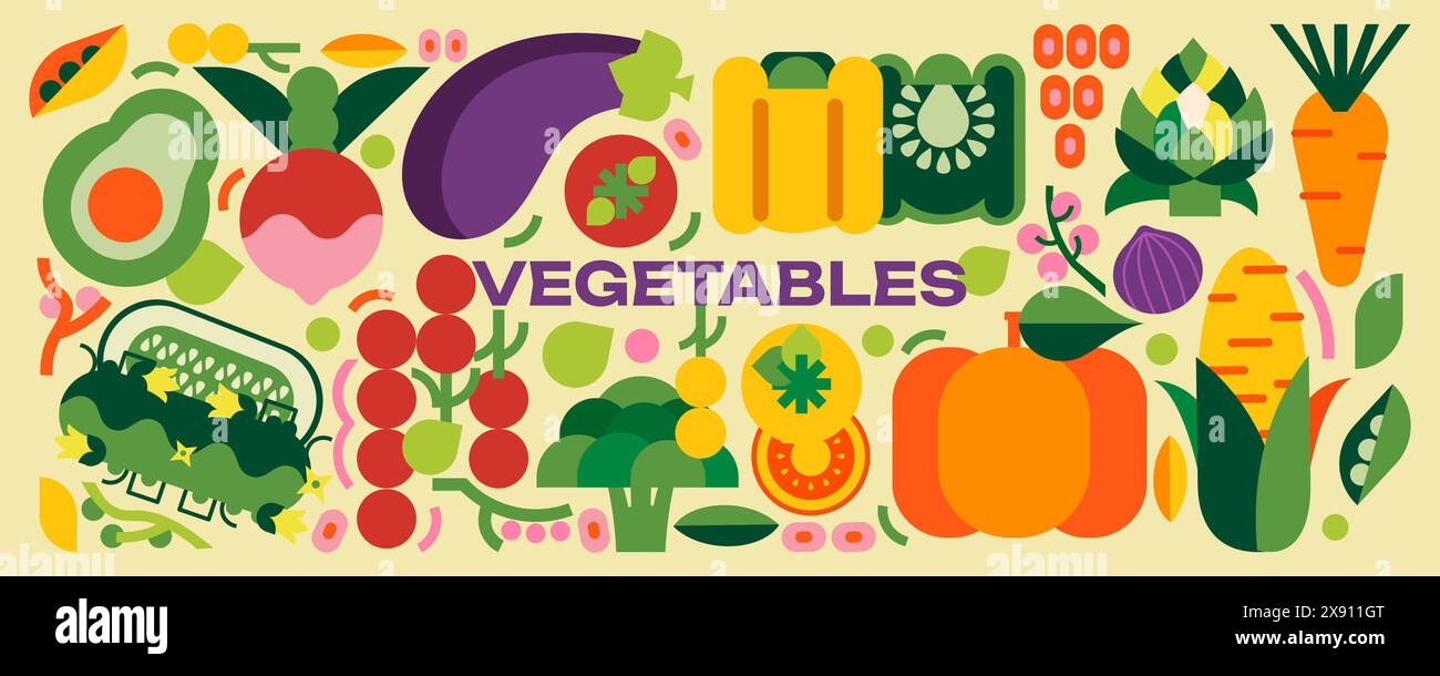 Simple vegetables vector food illustration. Cherry tomatoes, beets ...