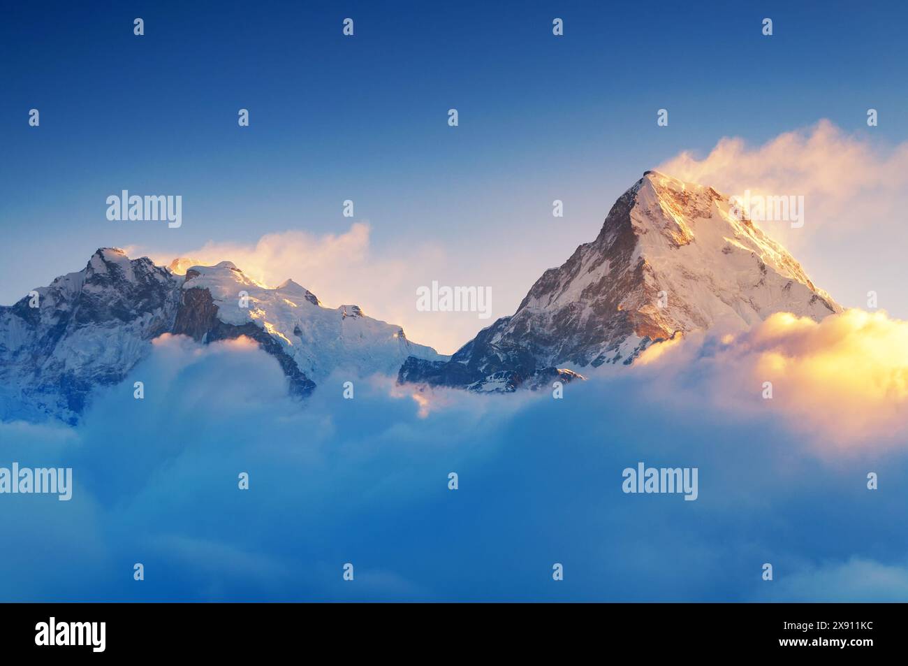 Annapurna range from poon hill hi-res stock photography and images - Alamy