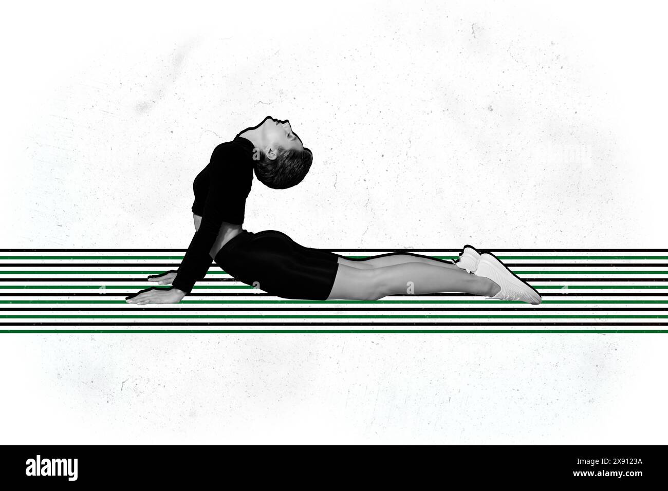 Sketch image artwork photo collage of training black white silhouette ...