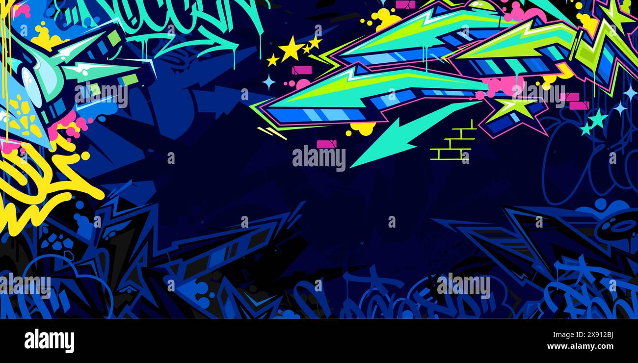 Modern Abstract Hip Hop Urban Street Art Graffiti Style Vector ...