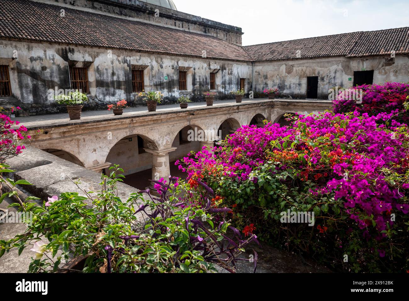 Cloister of the Convent of the Capuchins, Antigua, Guatemala Stock ...