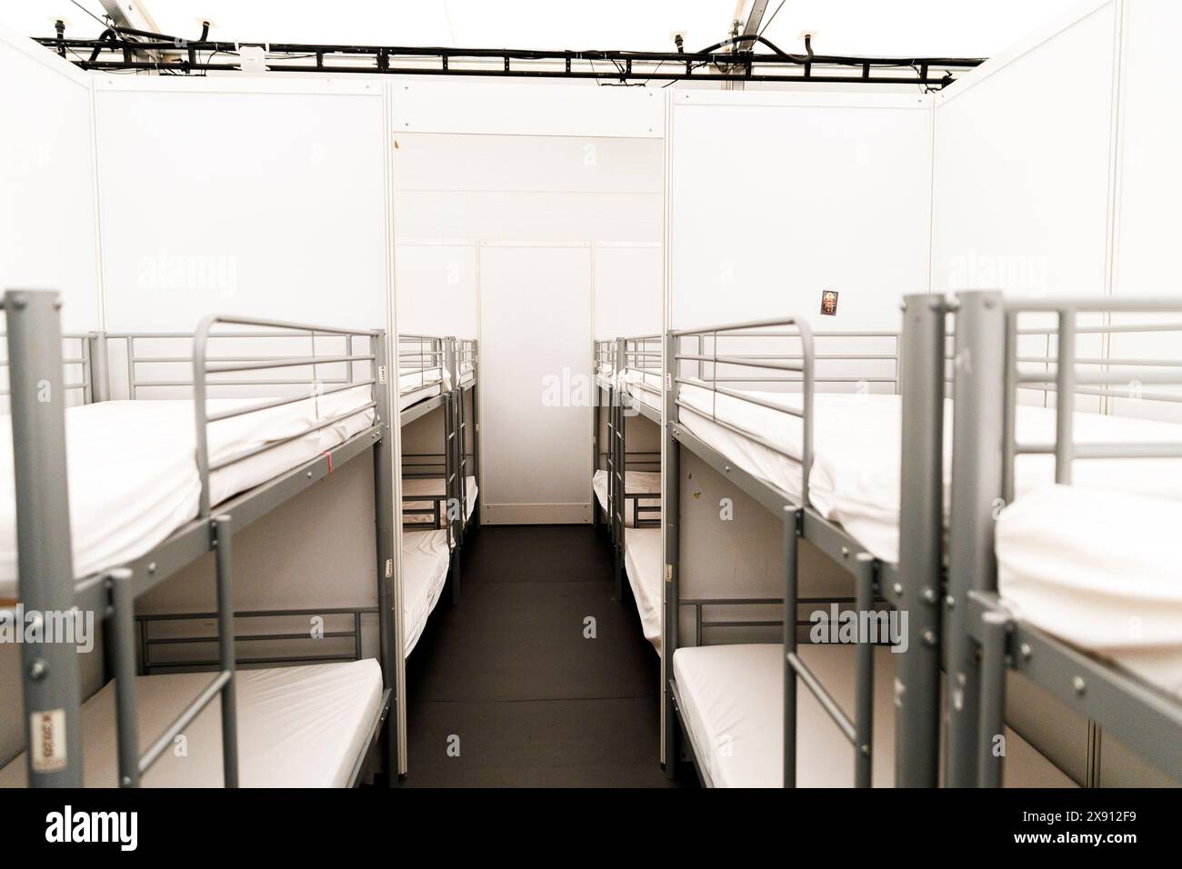 28 May 2024, Berlin: View of a living area in an accommodation complex ...