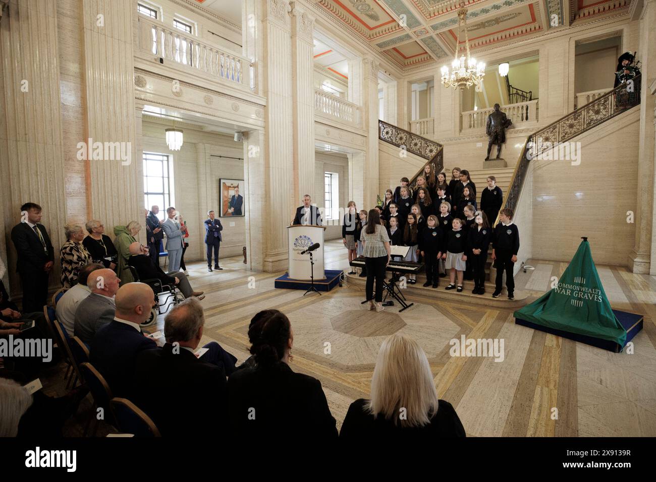 Assembly Speaker Edwin Poots speaks during a D Day event in the Great ...