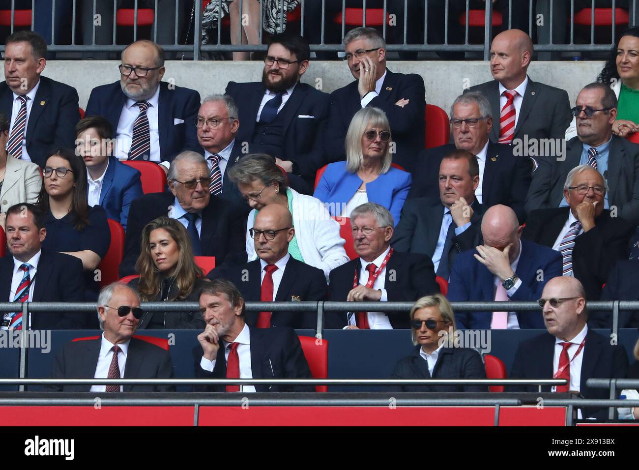 Sir Jim Ratcliffe, Alex Ferguson, Avram Glazer of Manchester United ...