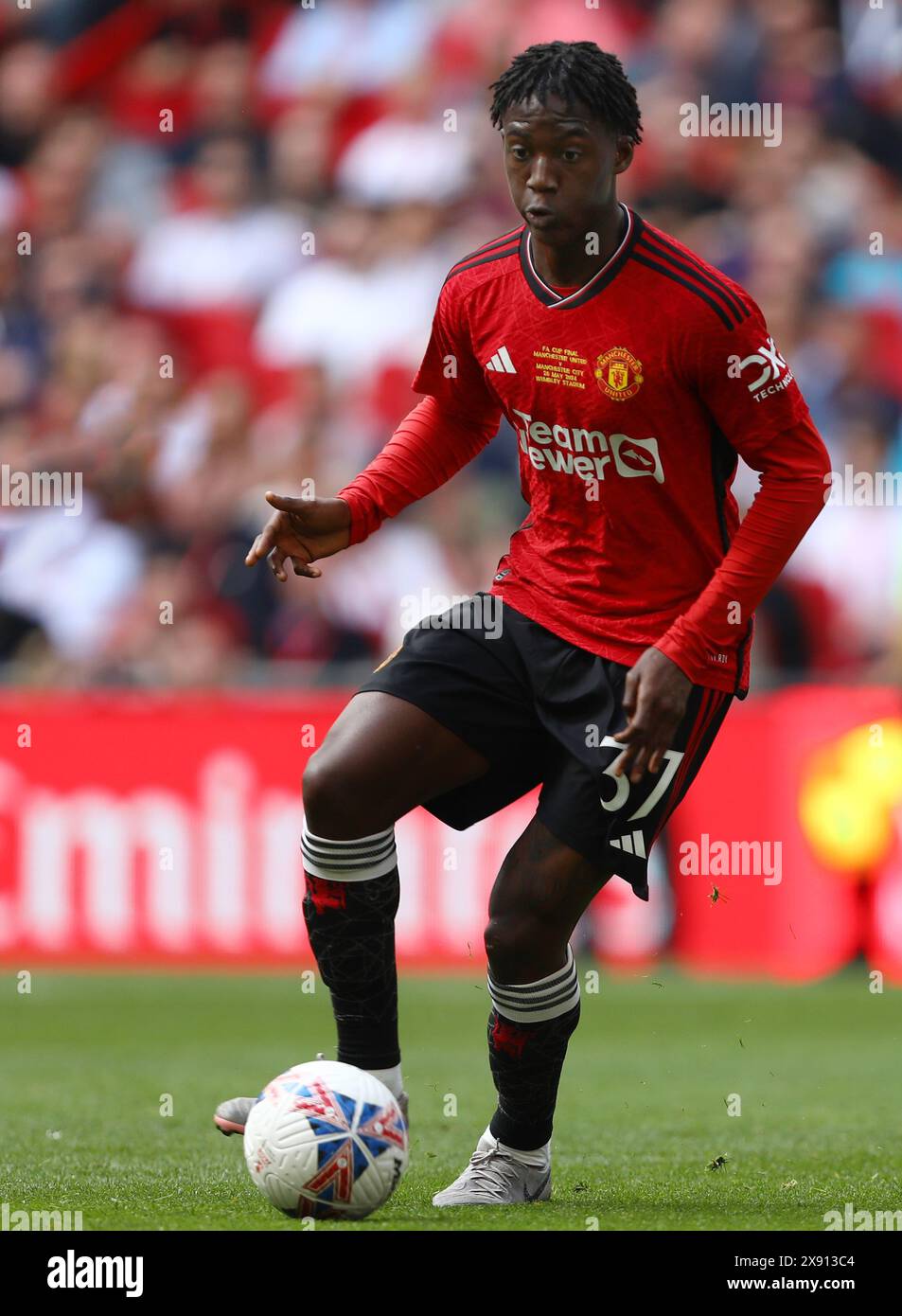 Kobbie Mainoo of Manchester United - Manchester City v Manchester ...