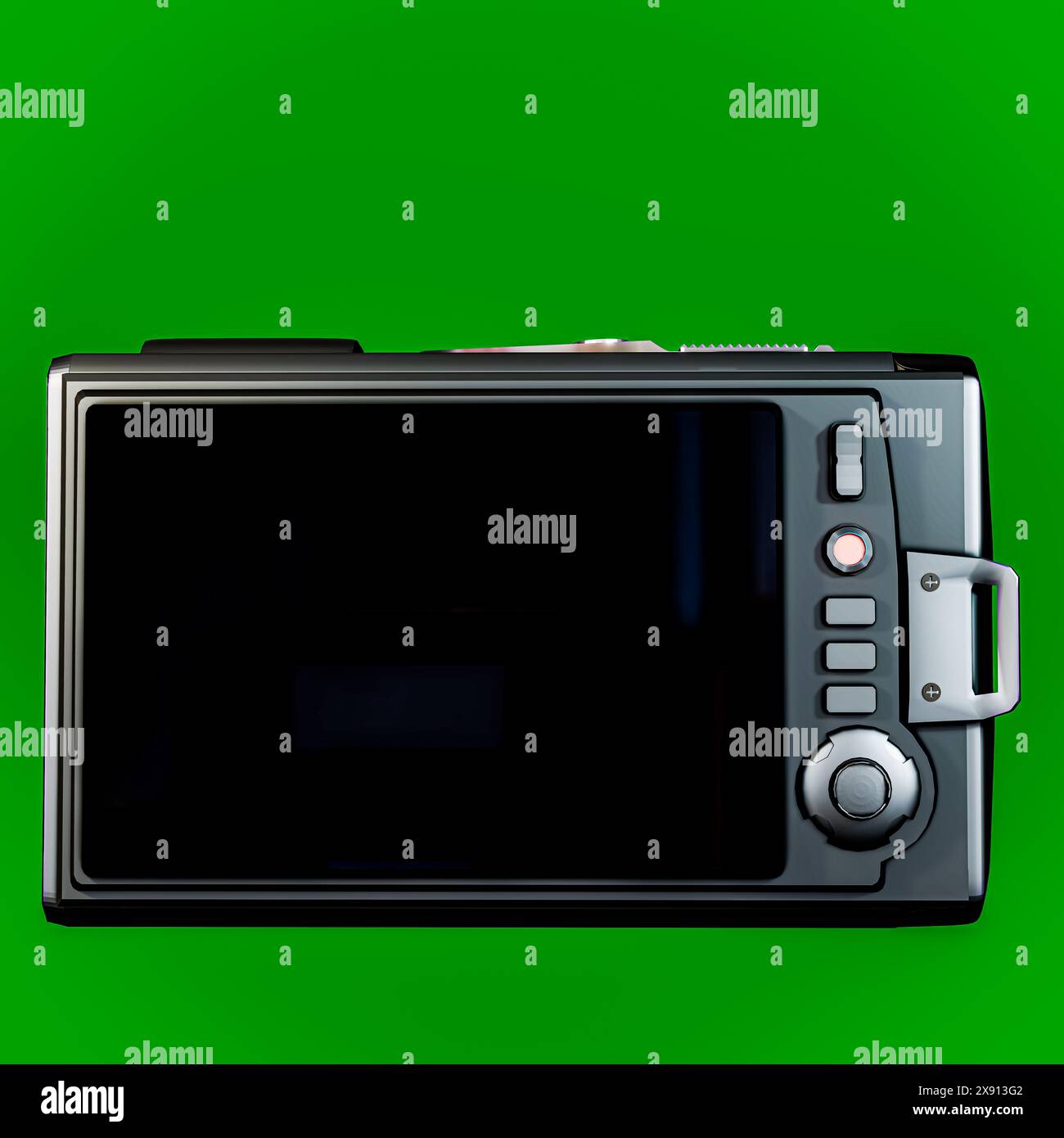 modern digital camera isolated on green background 3d illustration ...