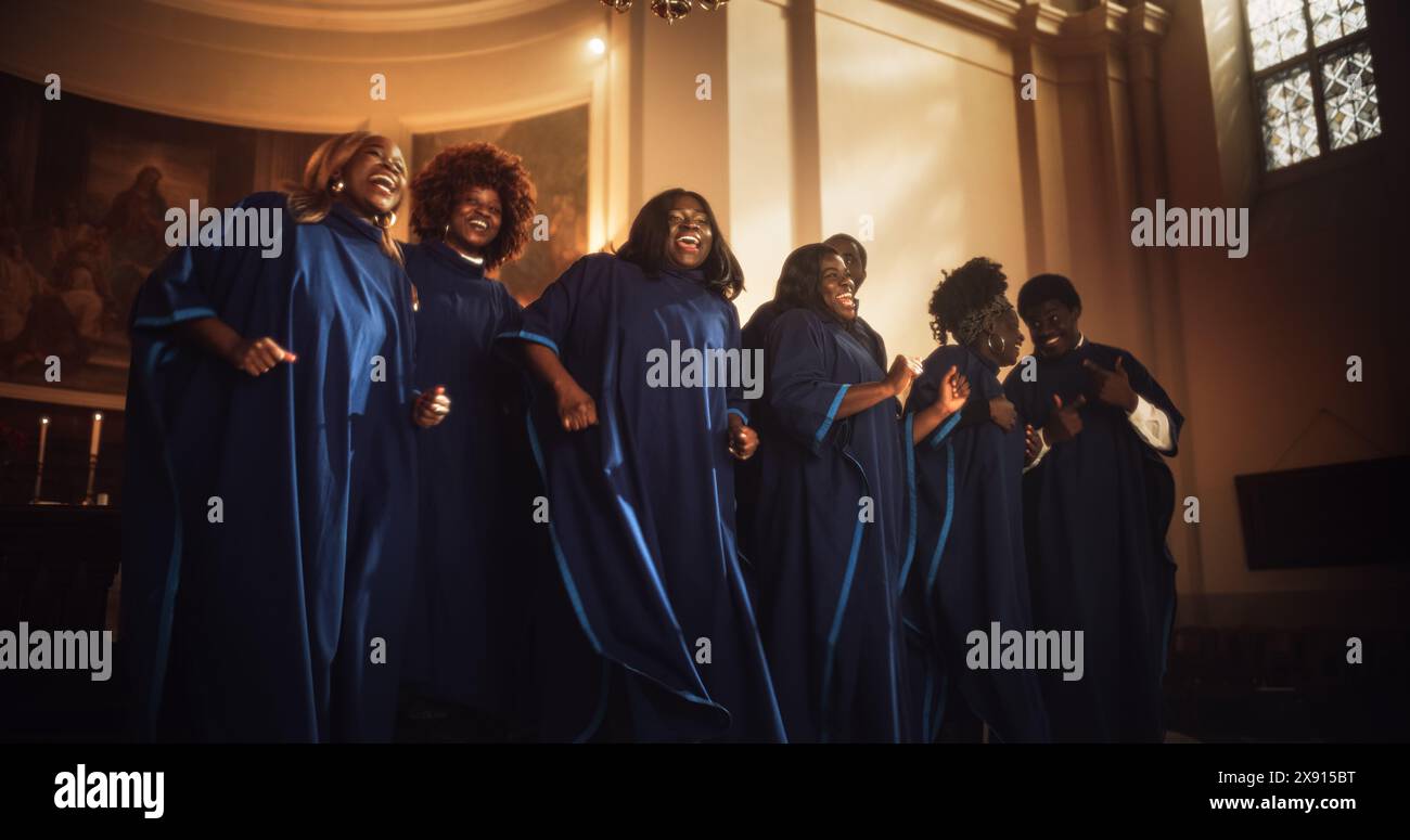 Black Christian Gospel Singers in Church Clapping and Stomping ...