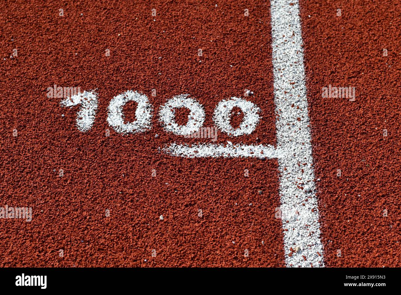 One thousand meter mark at a stadium Stock Photo - Alamy