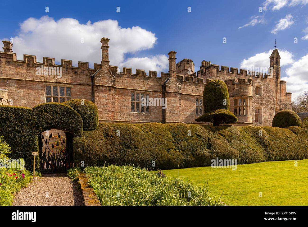 View from the walled garden of Hutton-in-the-Forest, originally a ...