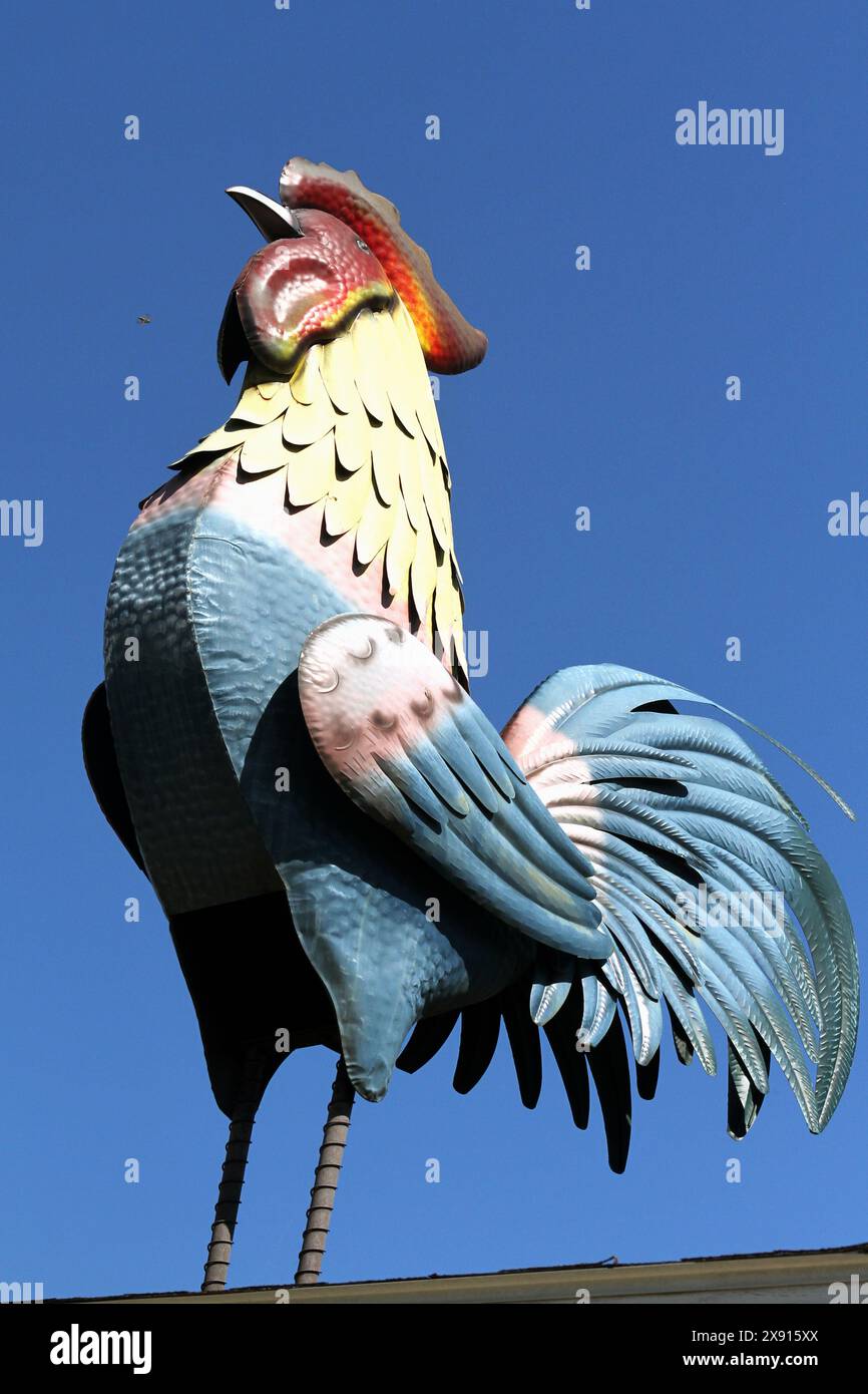 Large metal rooster sculpture Stock Photo - Alamy