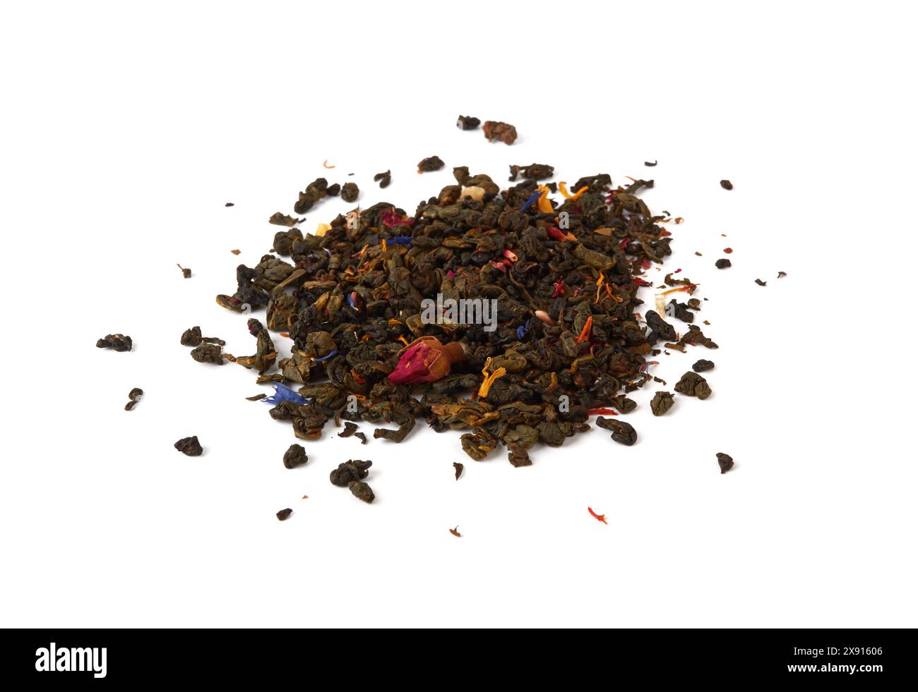 Dried tea leaves isolated on white background Stock Photo - Alamy