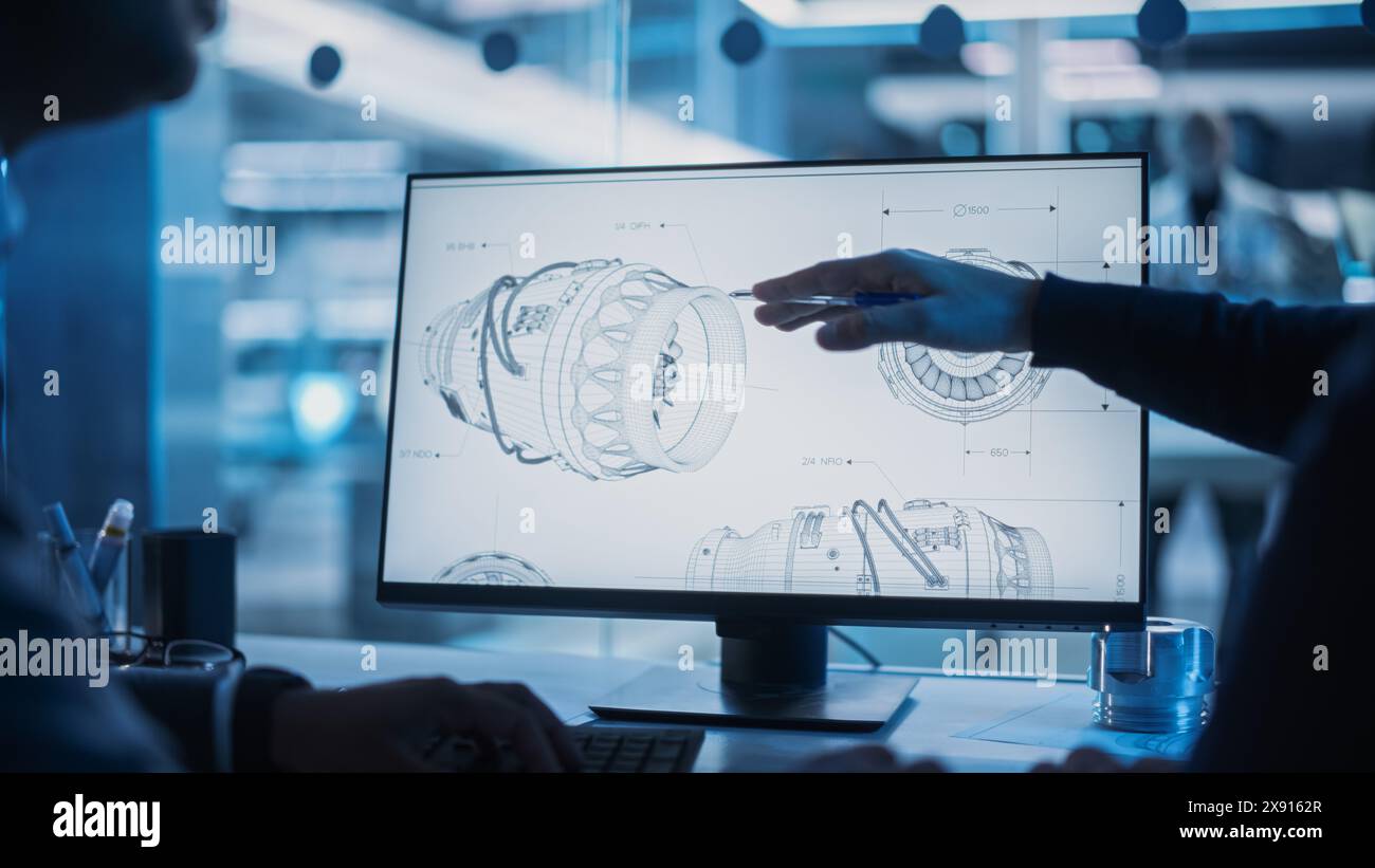 Close Up of a Desktop Computer Monitor Screen with 3D CAD Software with ...