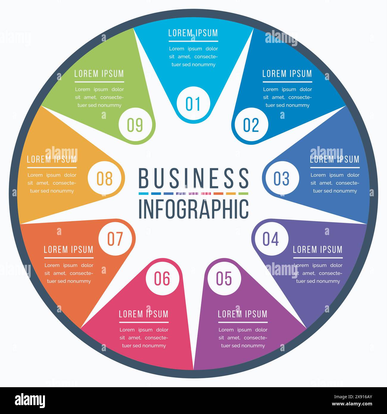 Infographic business design 9 steps, objects, elements or options ...