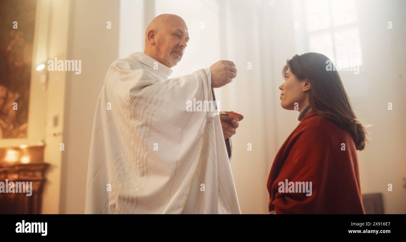 In Church Ceremony of Holy Communion, Eucharist or Last Supper ...