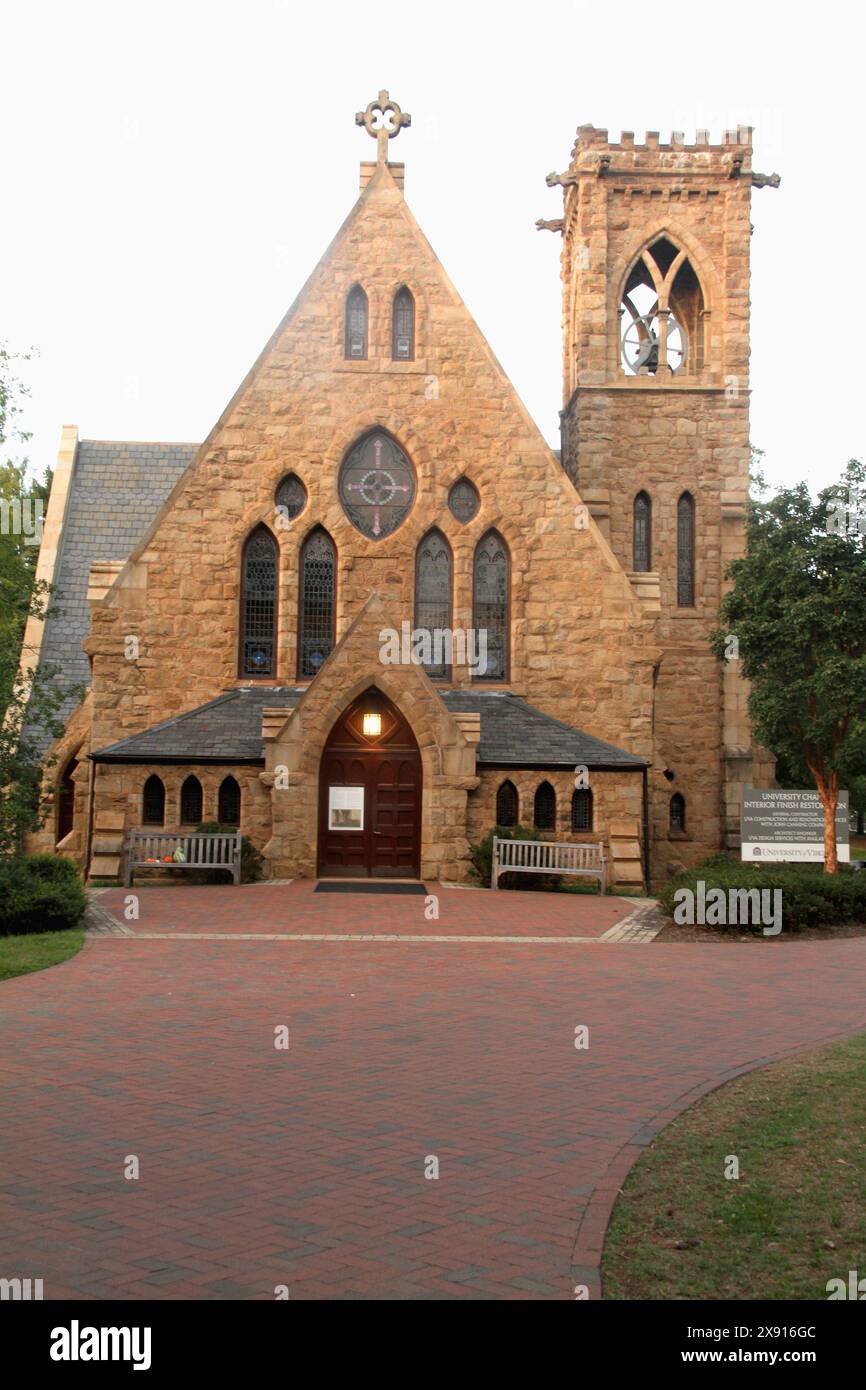 Charlottesville, VA, USA. Exterior of the University of Virginia Chapel ...