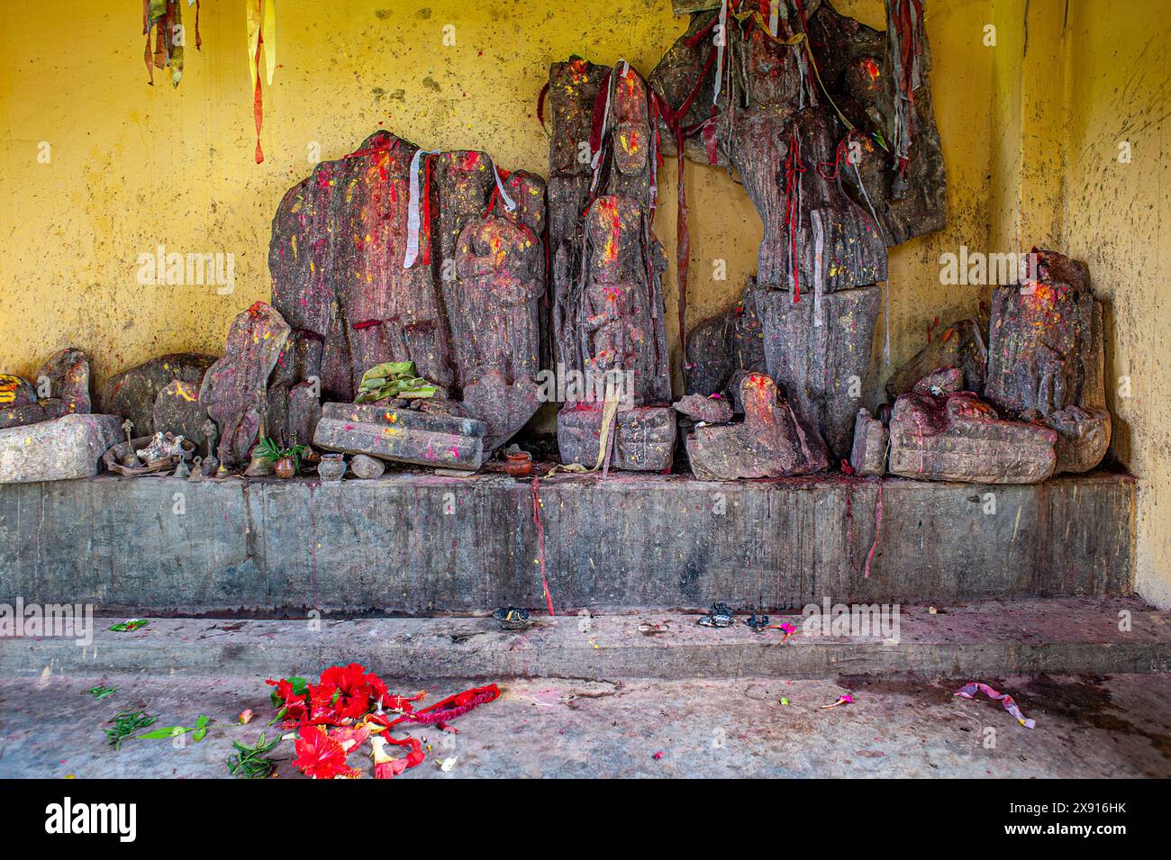 08 30 2008 Vintage old antiquestatues of Hindu God Goddess Devdaha ...