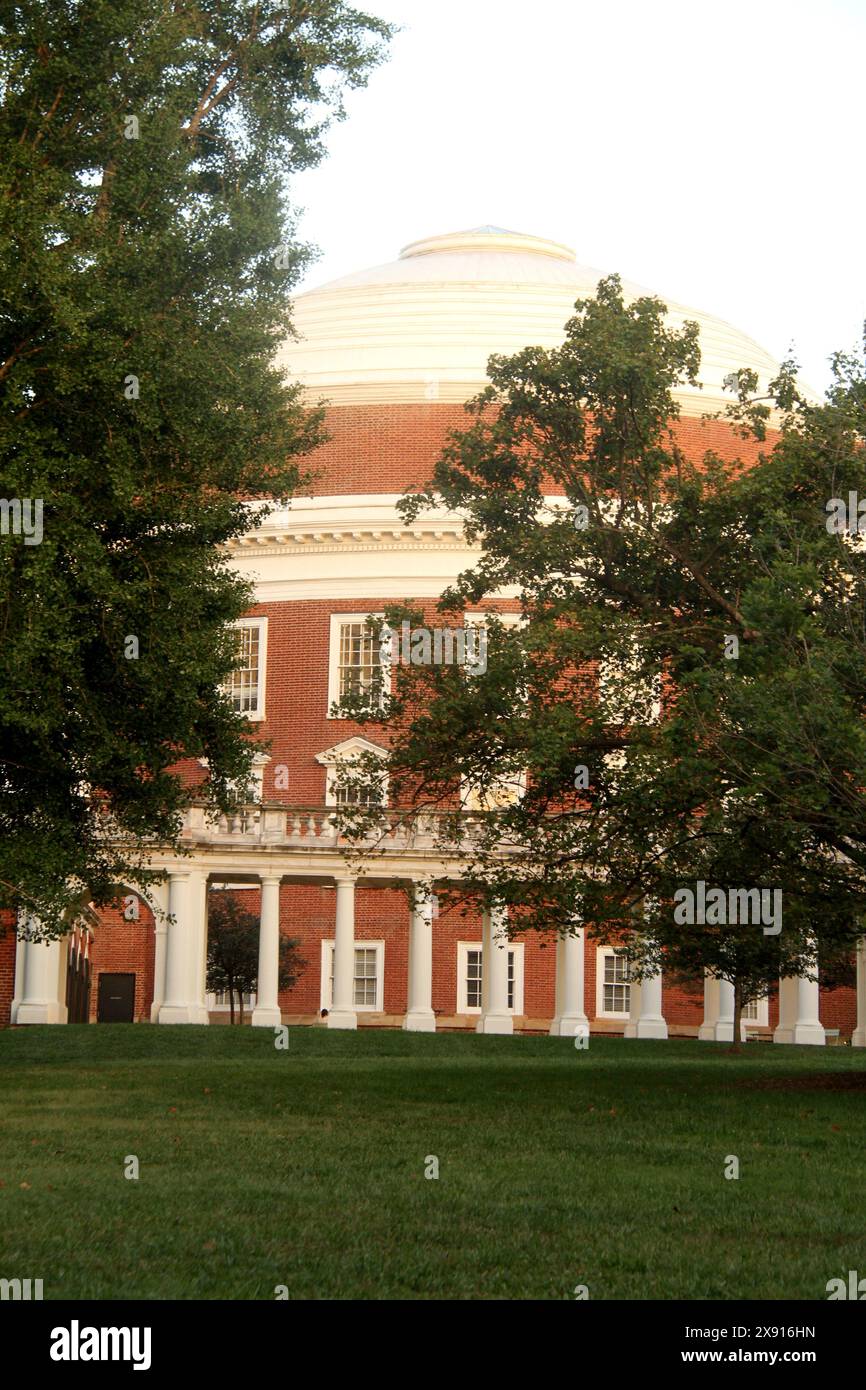 Charlottesville, VA, USA. Colonnade and the Rotunda at the University ...
