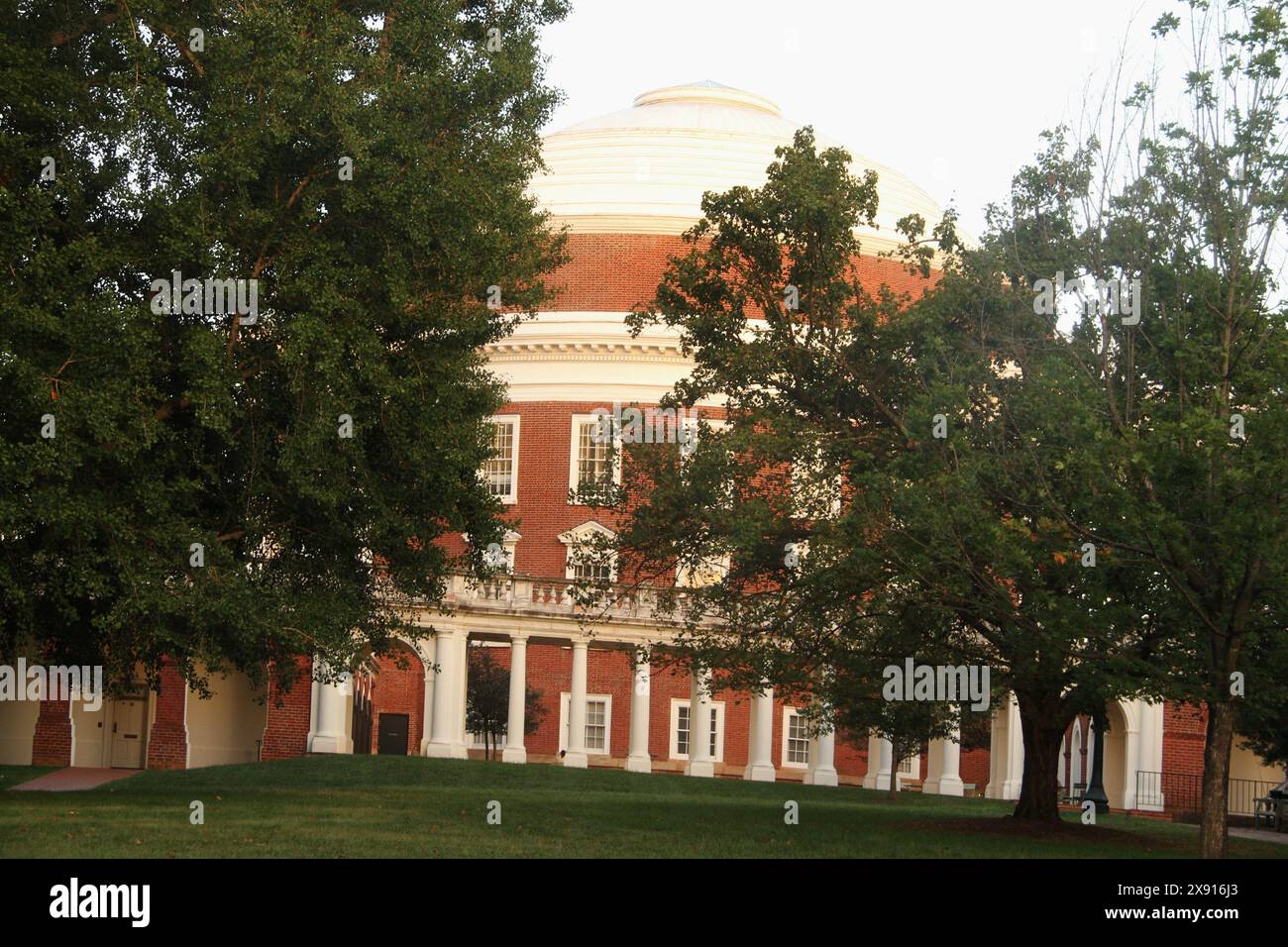 Charlottesville, VA, USA. Colonnade and the Rotunda at the University ...