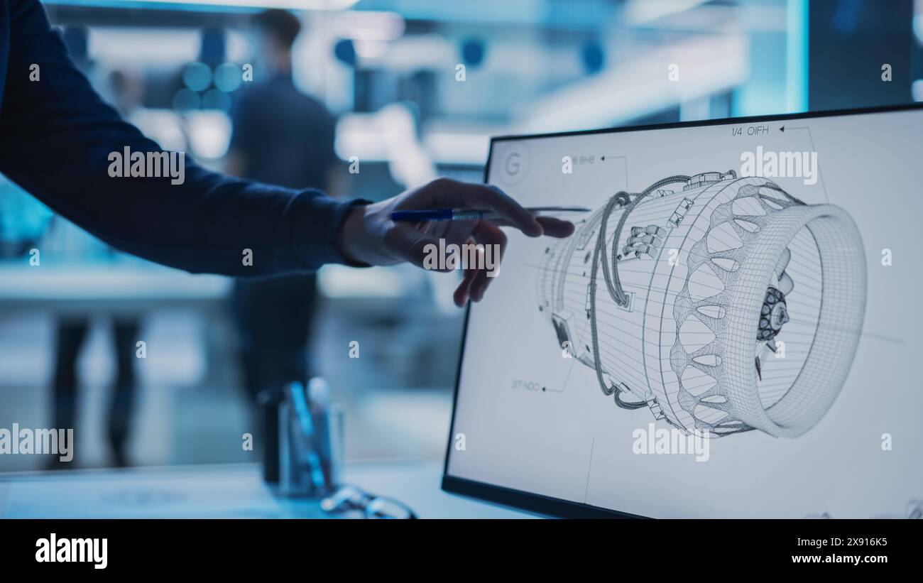 Close Up of a Desktop Computer Monitor Screen with 3D CAD Software with ...