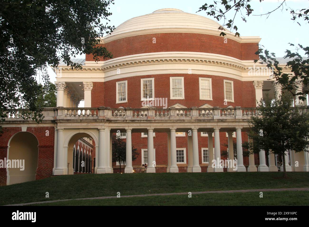 Charlottesville, VA, USA. Colonnade and the Rotunda at the University ...