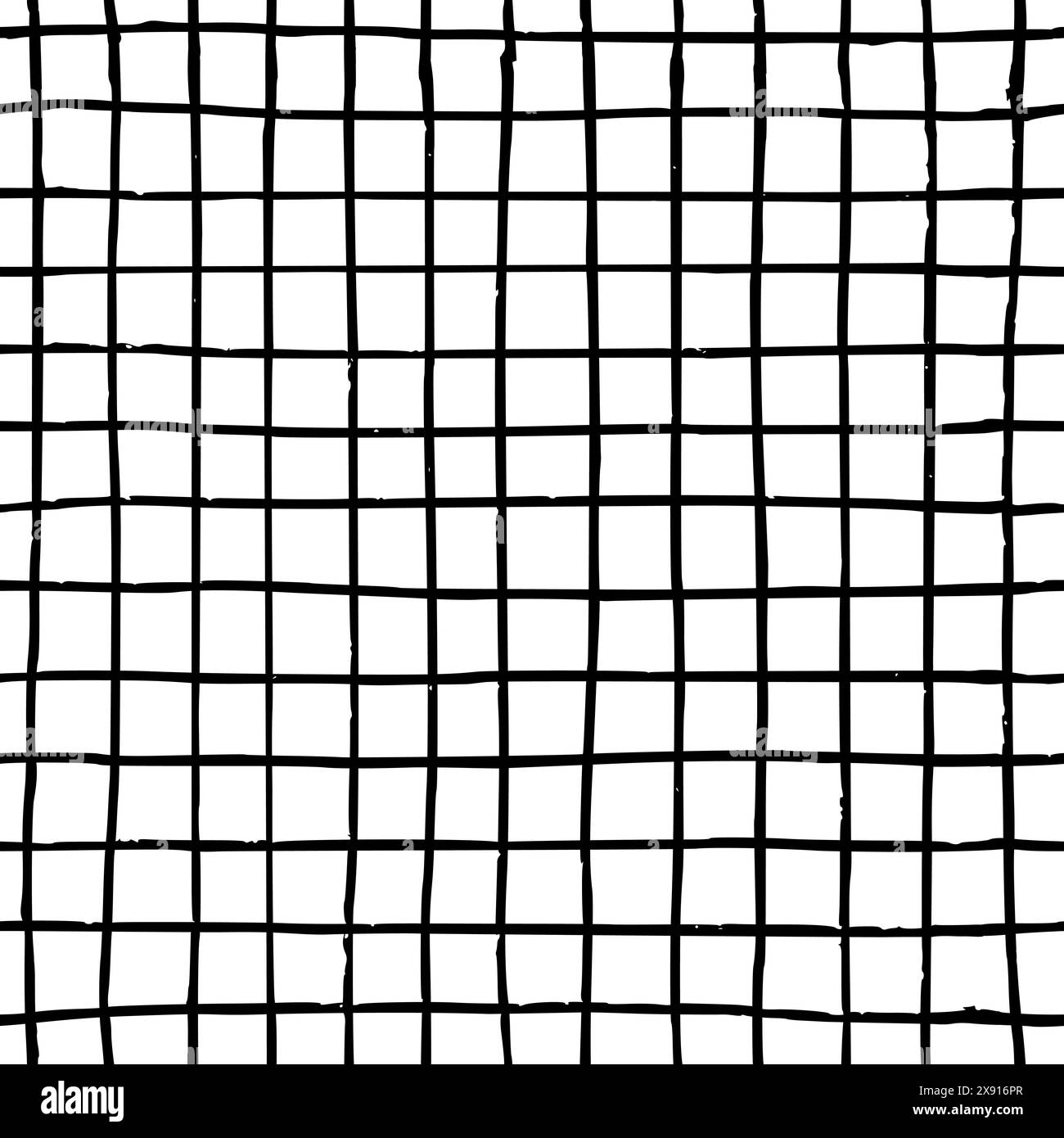 Simple Checkered Black Lines Drawing Seamless Vector Pattern Stock ...