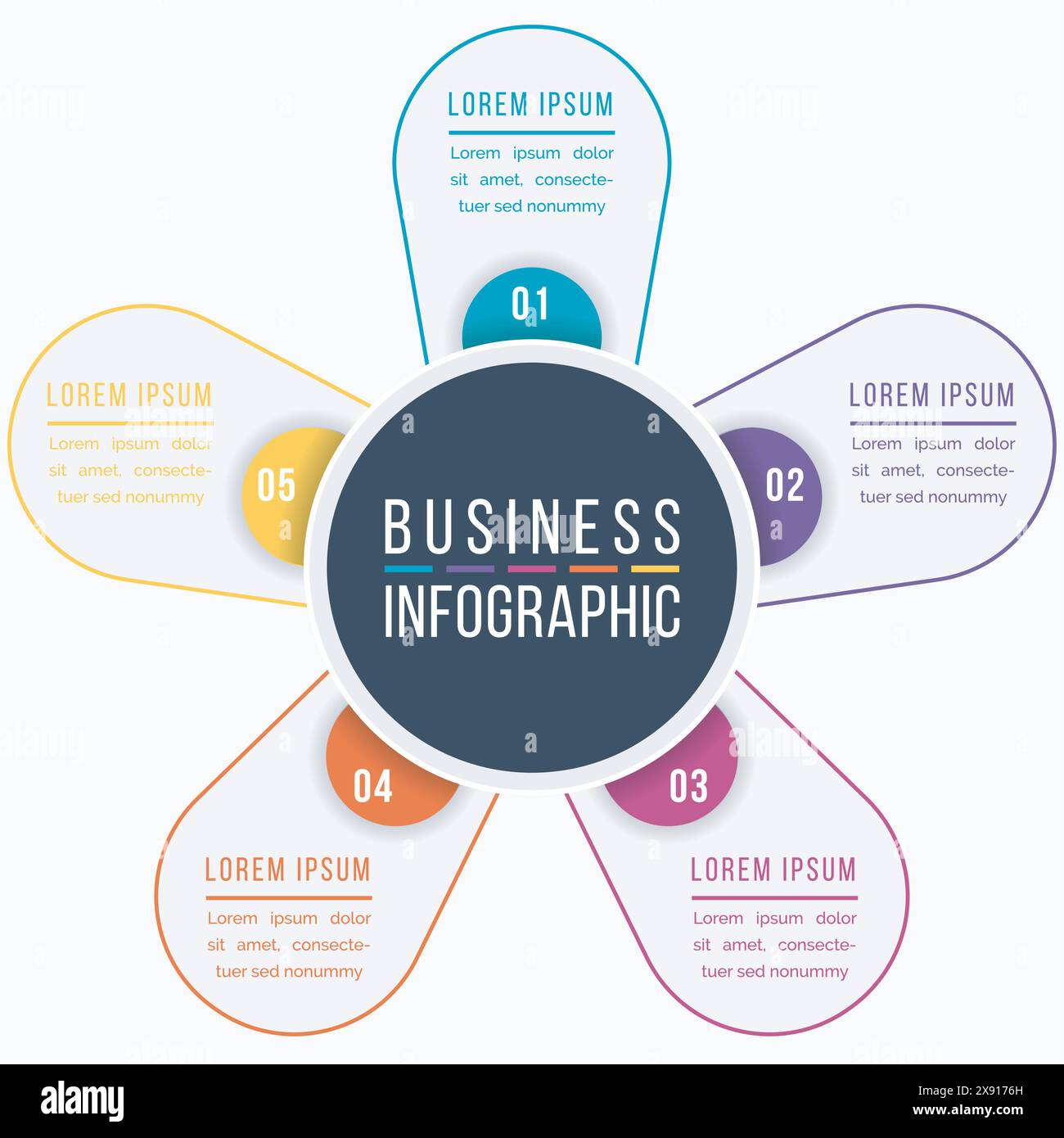 Infographic design 5 steps, objects, elements or options business ...
