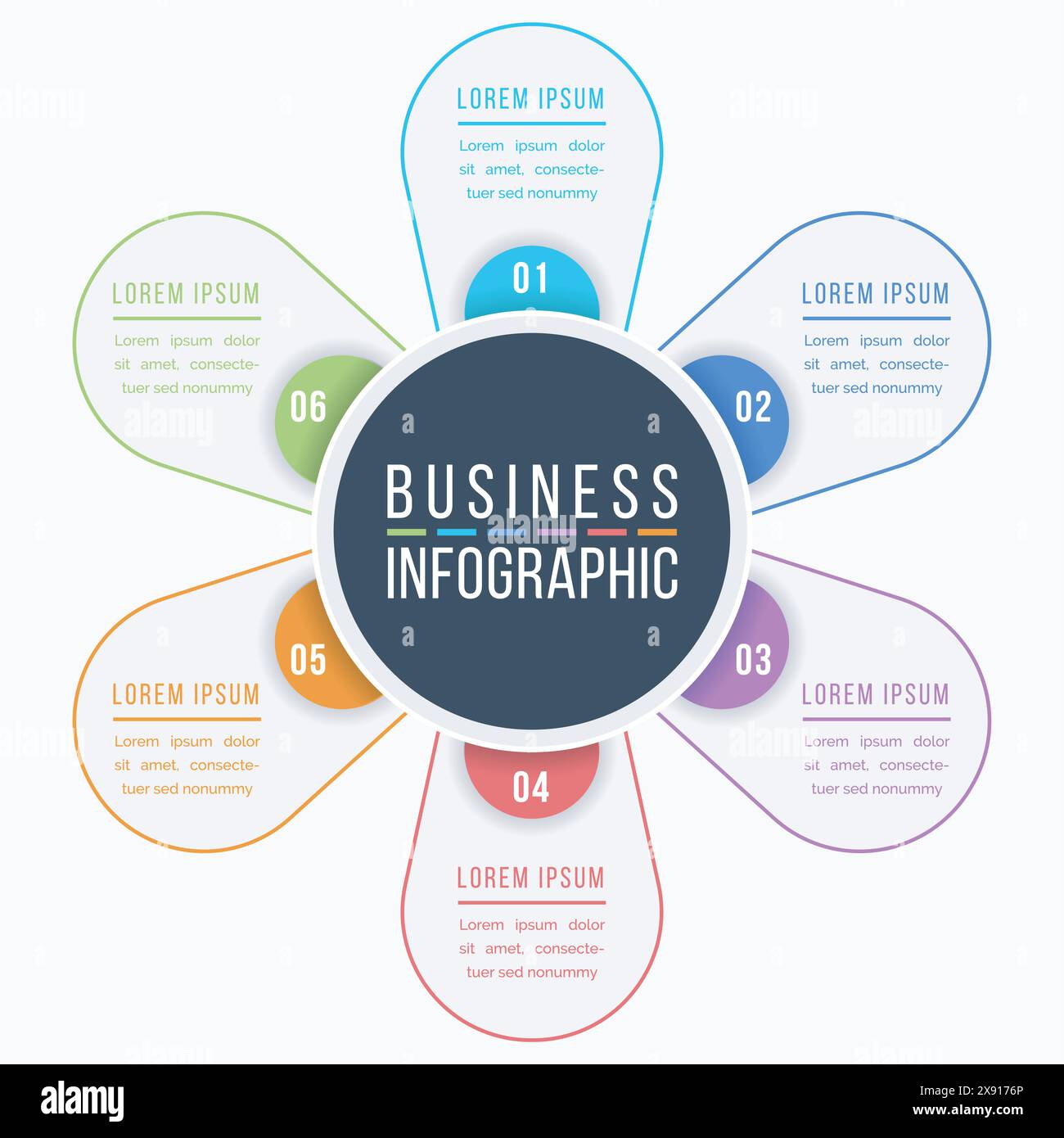 Infographic design 6 steps, objects, elements or options business ...