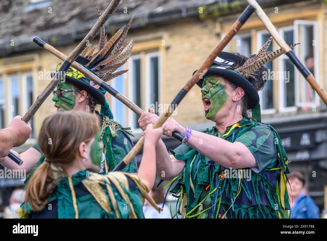 Morris Dancing in Bampton, England at Whitsun Stock Photo - Alamy