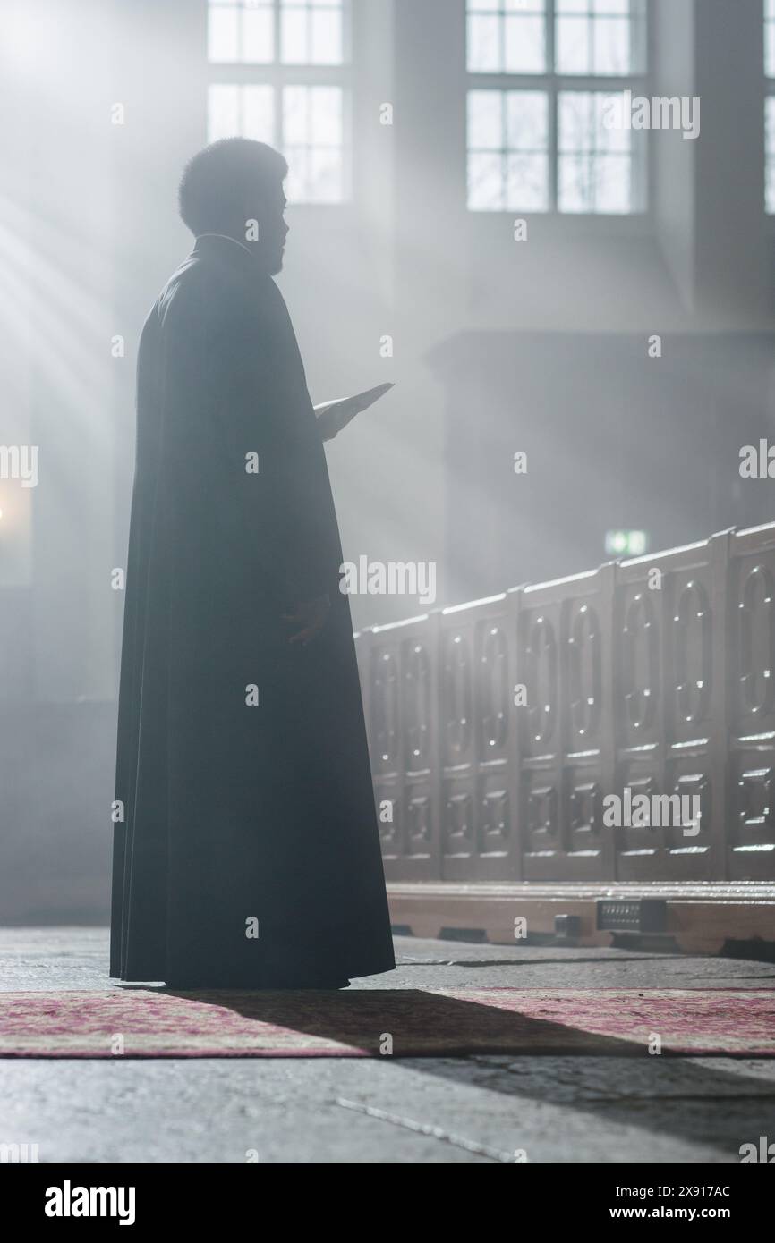 Service Sermon In Christian Church: Portrait of Minister Leading ...