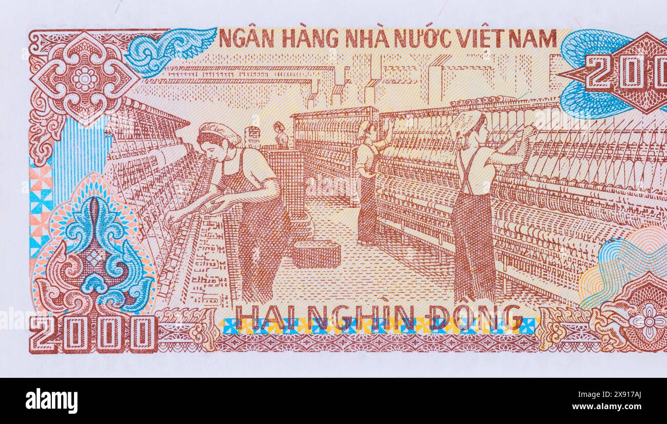 Two thousand Dong paper currency banknote is issued by Viet Nam ...